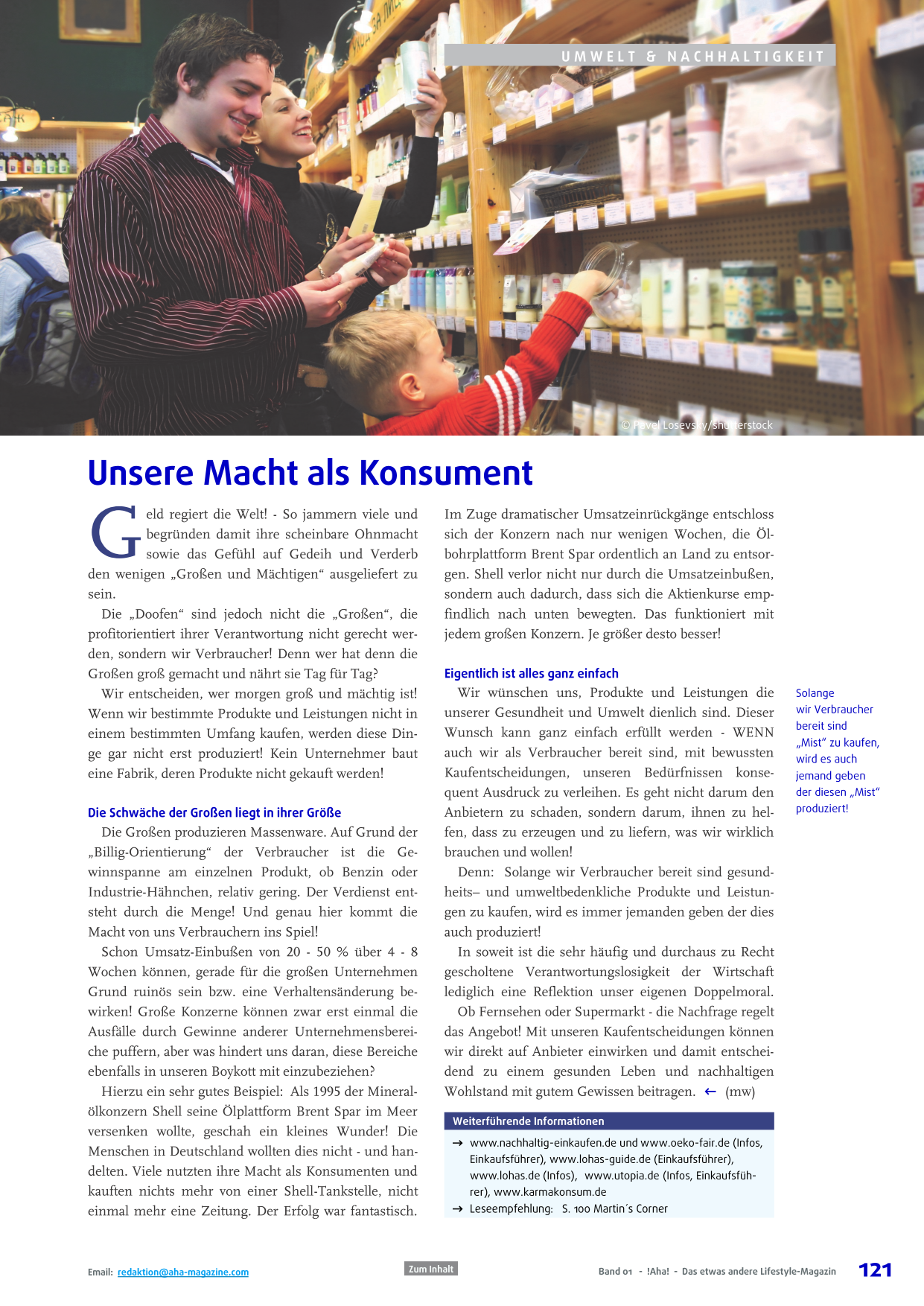 Lifestyle - ... Unsere Macht als Konsument